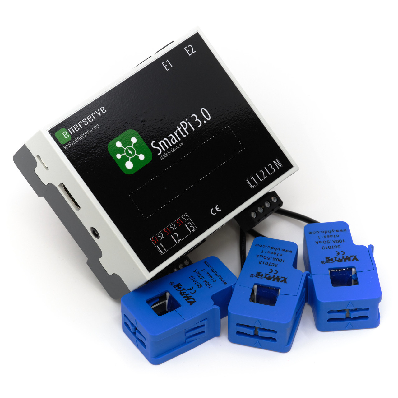 SmartPi 3.0 Bundle | with housing (for RPI 3) | 3x split current transformer 100A | 100047
